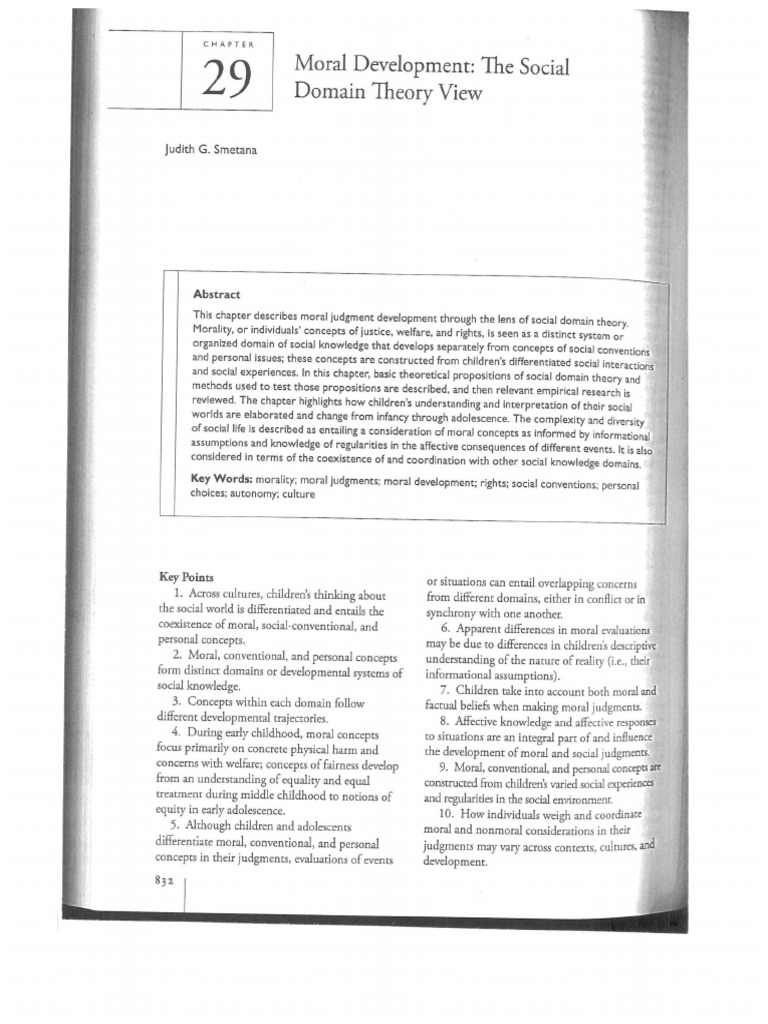 (Judith G. Smetana) Moral Development - The Social Domain Theory View | PDF