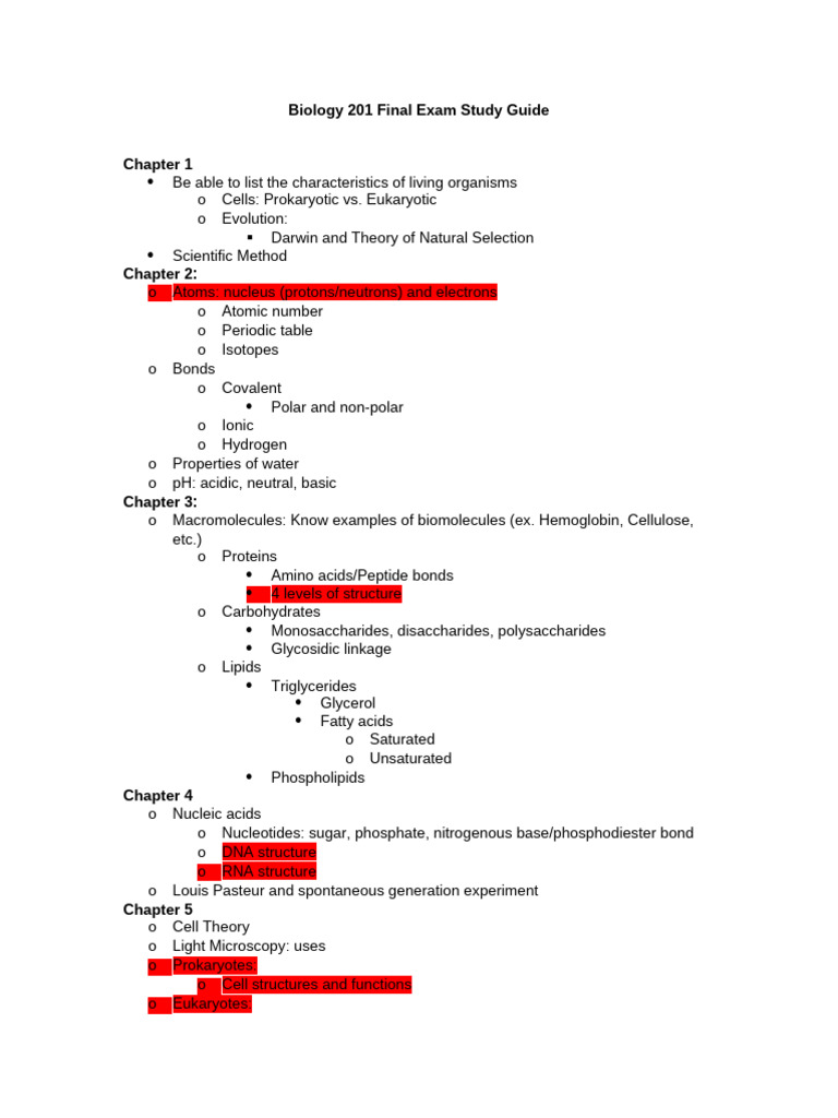 Biology 209 Final Exam Study Guide | PDF | Cell Membrane | Cellular ...