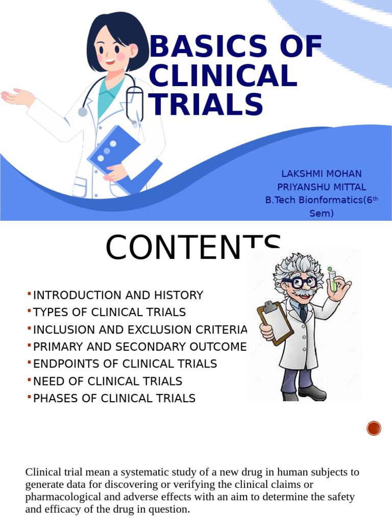 Basics of Clinical Trials Overview | PDF | Phases Of Clinical Research ...