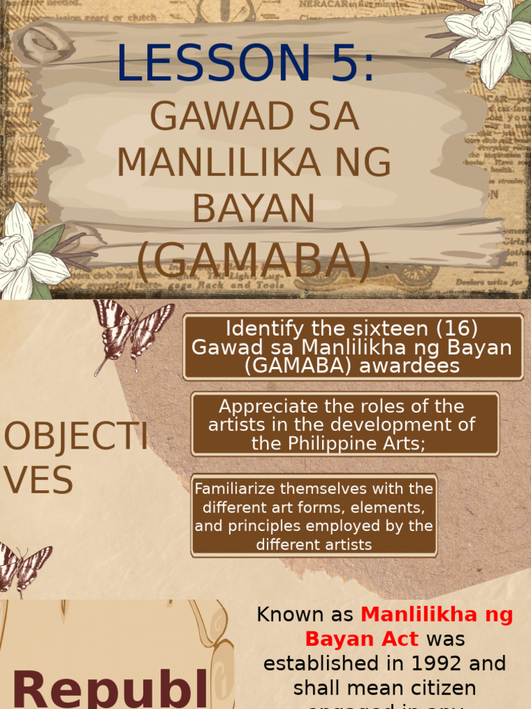 LESSON-5-GAMABA | PDF | Weaving | Philippines