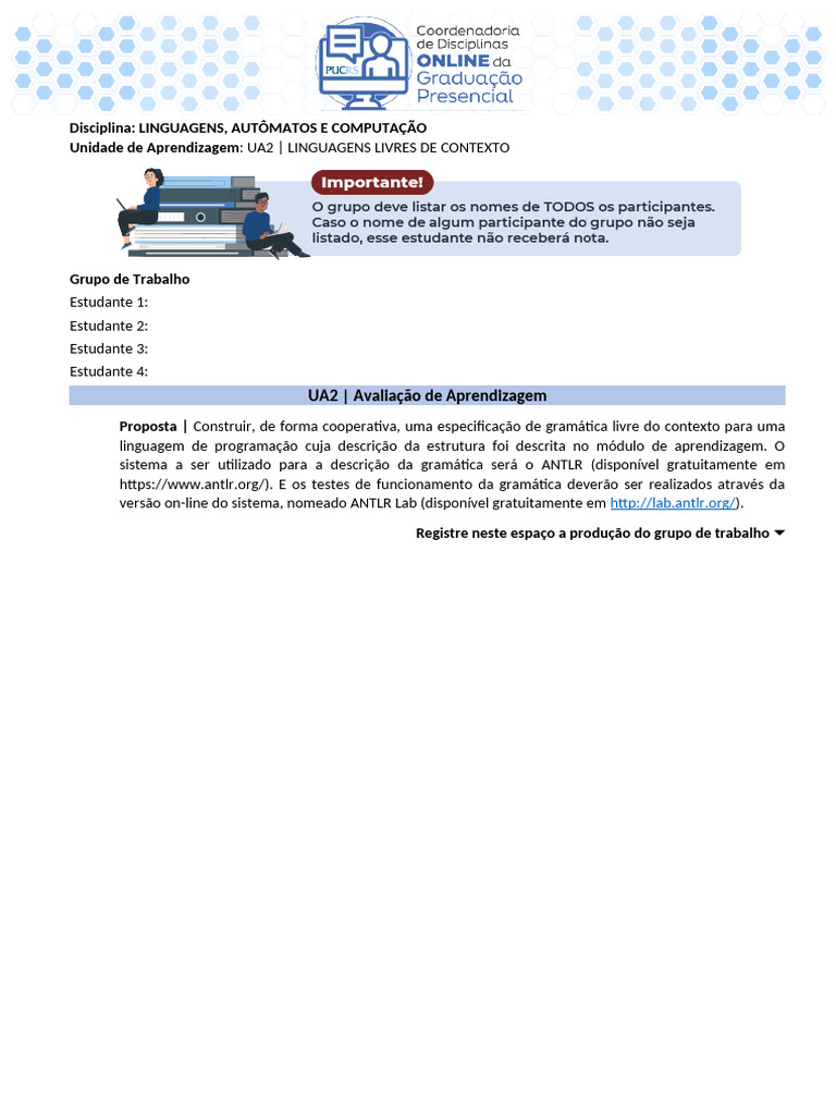 Gramática Livre de Contexto com ANTLR | PDF