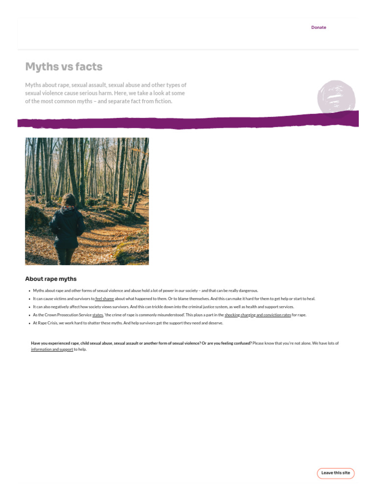 Debunking Rape Myths and Facts | PDF | Rape | Sexual Assault