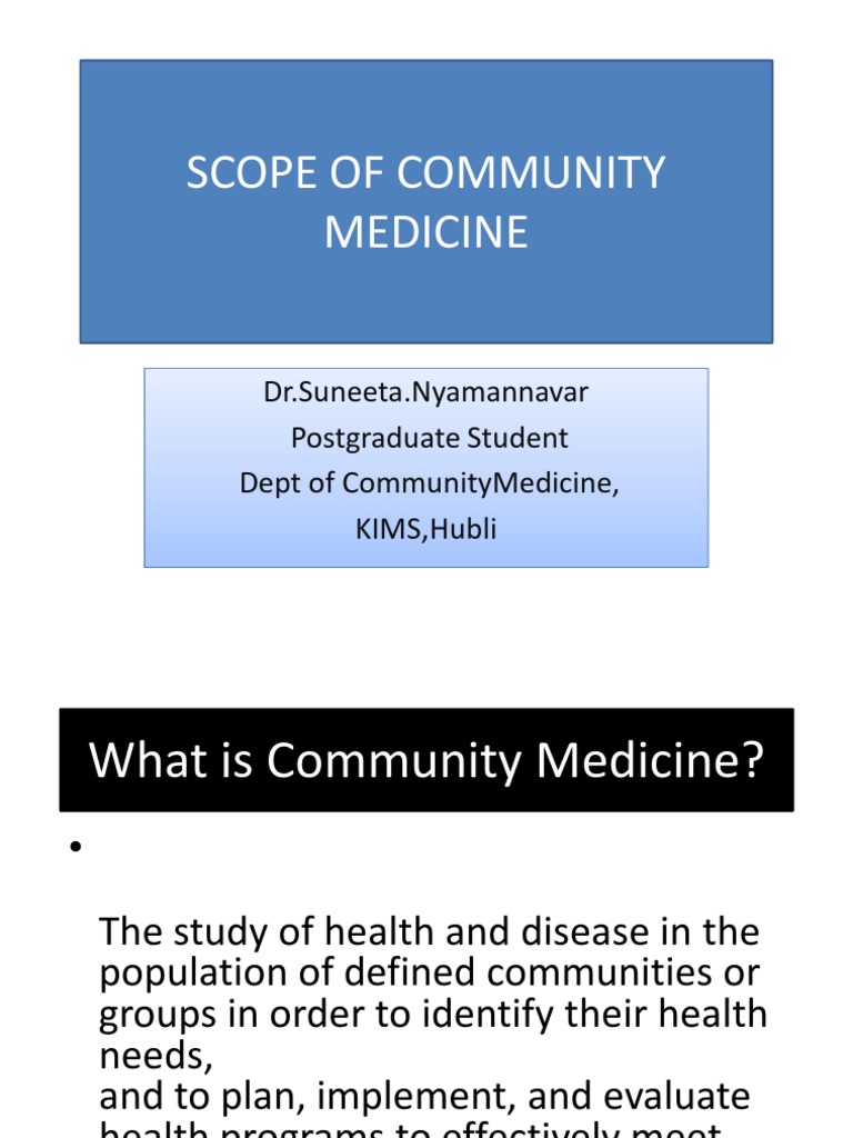 19 Scope of Community | Public Health | Health Care