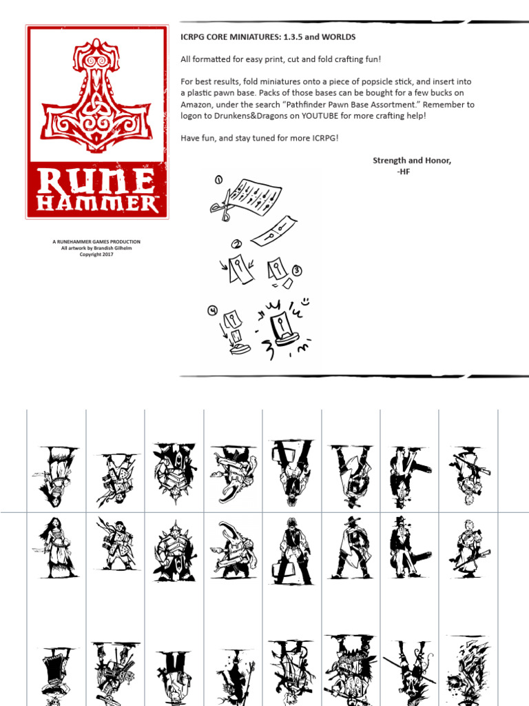 ICRPG Core Print N Play Minis 135 | PDF