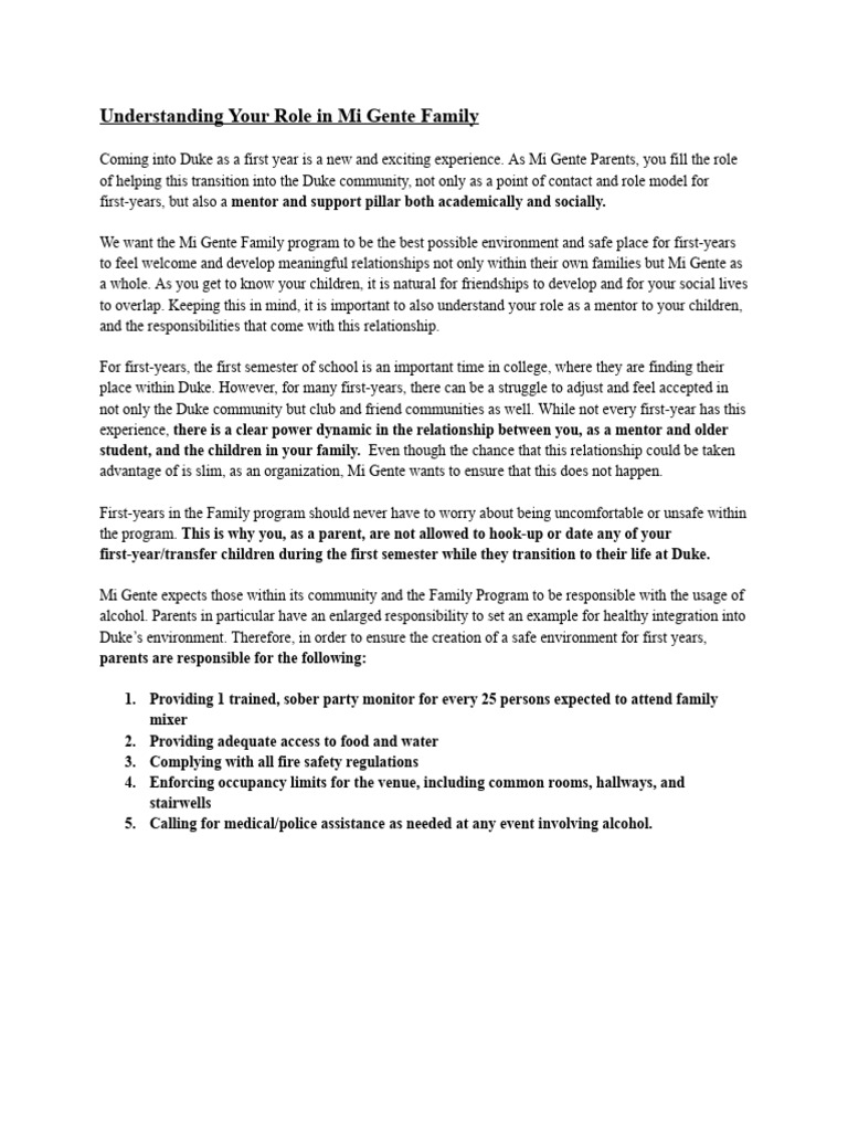 24-25 Family Program Parent Contract | PDF