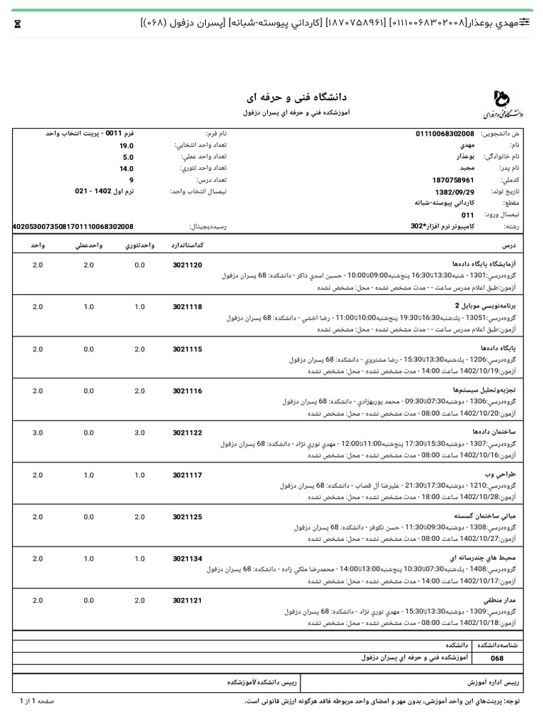دانشگاه فنی و حرفه ای 0099 | PDF
