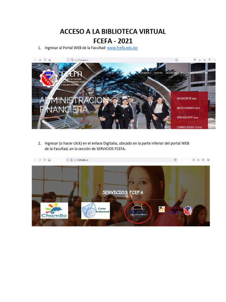 Acceso A La Biblioteca Virtual | PDF