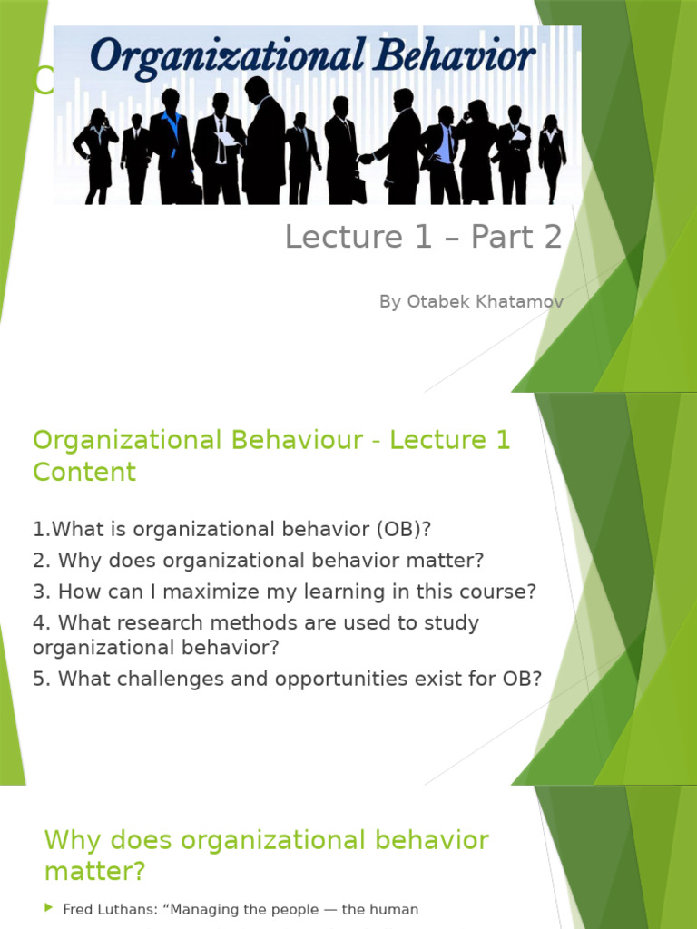 Organizational Behaviour - 1-2 | PDF | Organizational Behavior | Theory