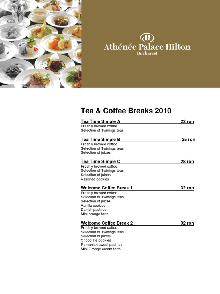 Hilton Coffe Break | PDF | Cakes | Tea