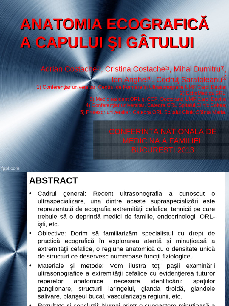 Anatomia Ecografica A Capului Si Gatului | PDF