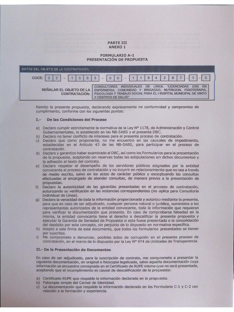 Formulario A1 | PDF
