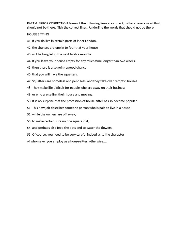 PART 4 Correct Mistakes | PDF