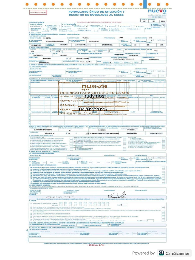 1. Nueva EPS Formulario Único de Afiliación 2025 Digital (Versión 2.5)_page-0001_1 | PDF