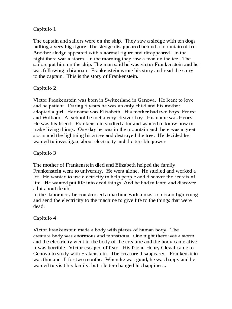 resumen ampliado frakenstein | PDF | Monsters | Literary Archetypes