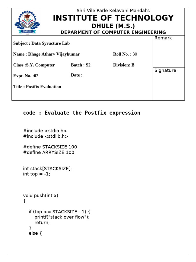 DSA02 Postfixevaluation | PDF