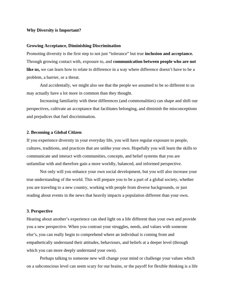 Why Diversity Is Important | PDF | Race (Human Categorization) | Thought