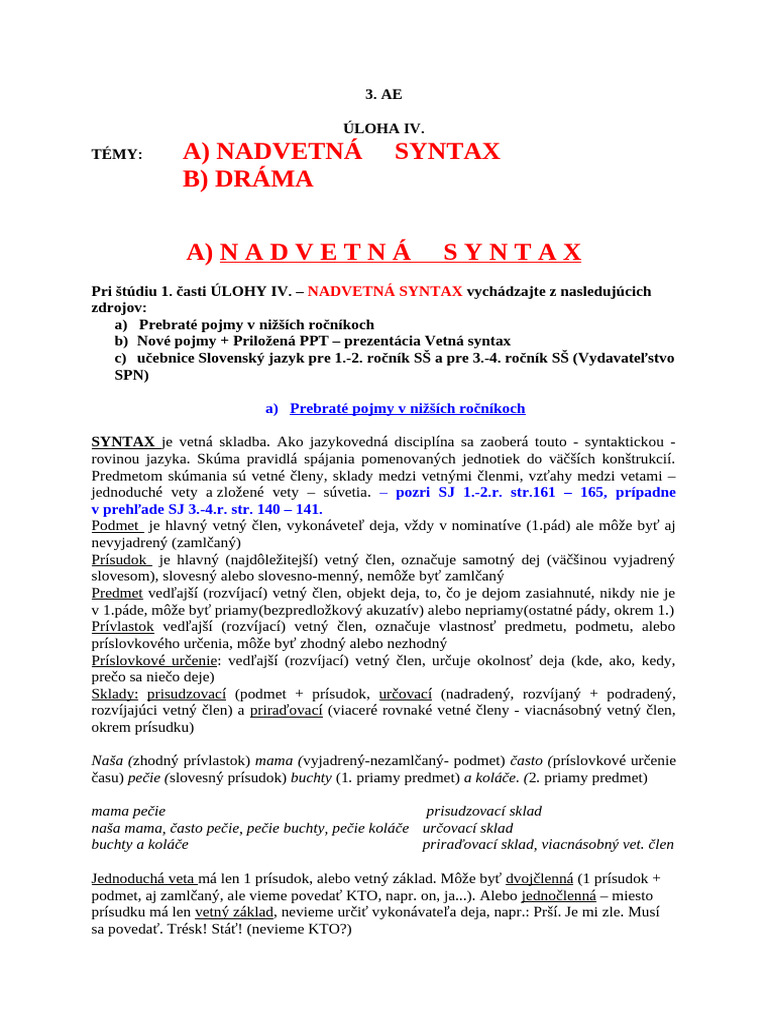 Syntax+drama Podklady | PDF