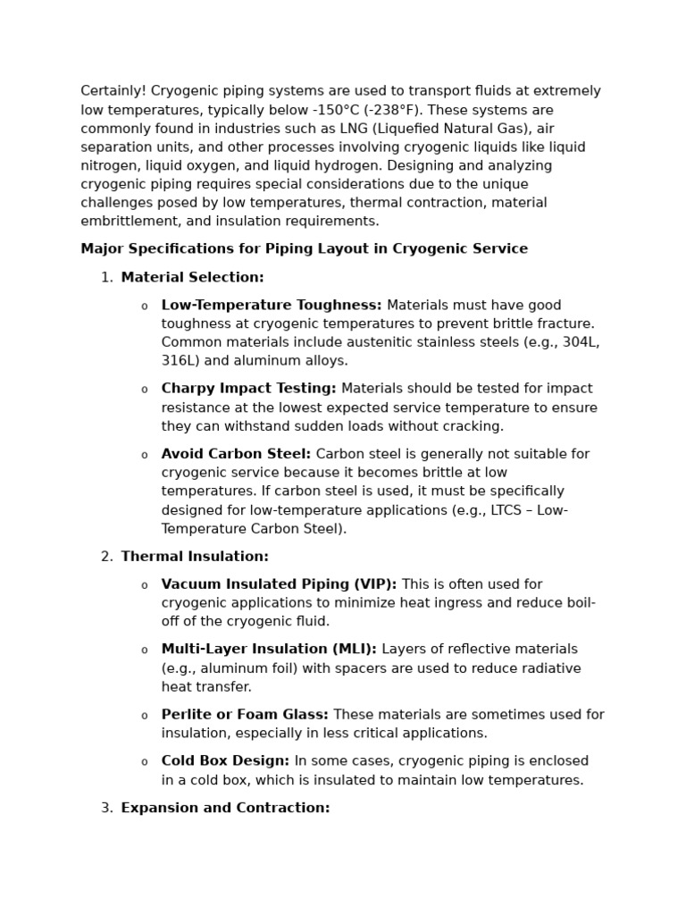 Cryogenic Piping System Design Guide | PDF | Thermal Insulation | Heat Transfer