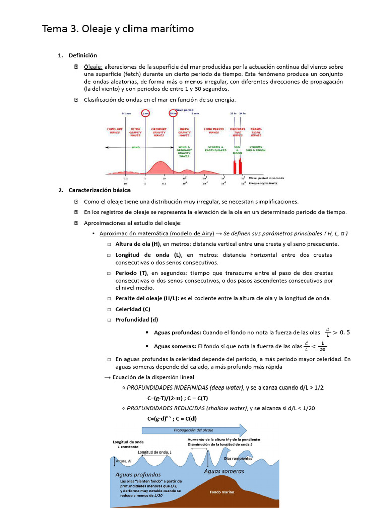 Oleaje y Clima Marítimo | PDF | Movimiento (física) | Olas