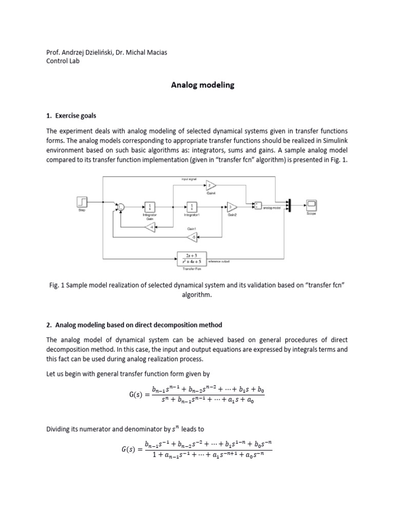 analog modeling (5)-1 | PDF | Equations | Function (Mathematics)