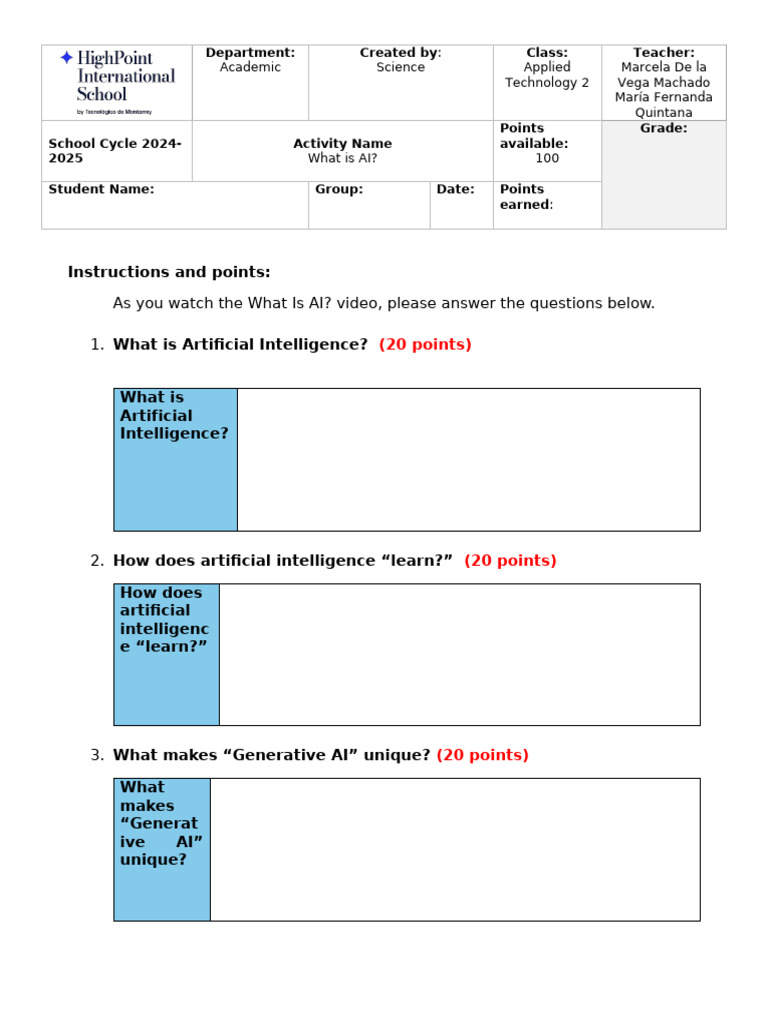 AT2 B1 Classwork 4 | PDF