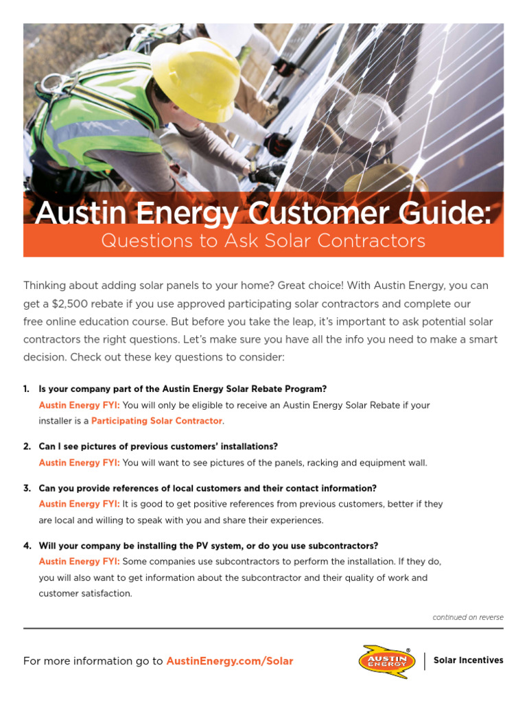Helpful Questions For Solar Customer To Ask Contractors | PDF ...