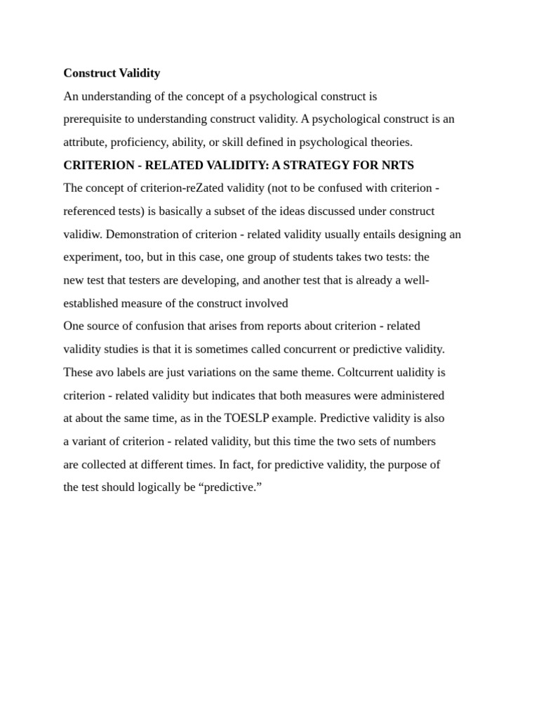 Construct Validity | PDF | Validity (Statistics) | Cognition