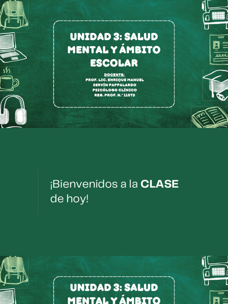 Unidad 3 Salud Mental y Ámbito Escolar Parte 1 | PDF | Comportamiento ...