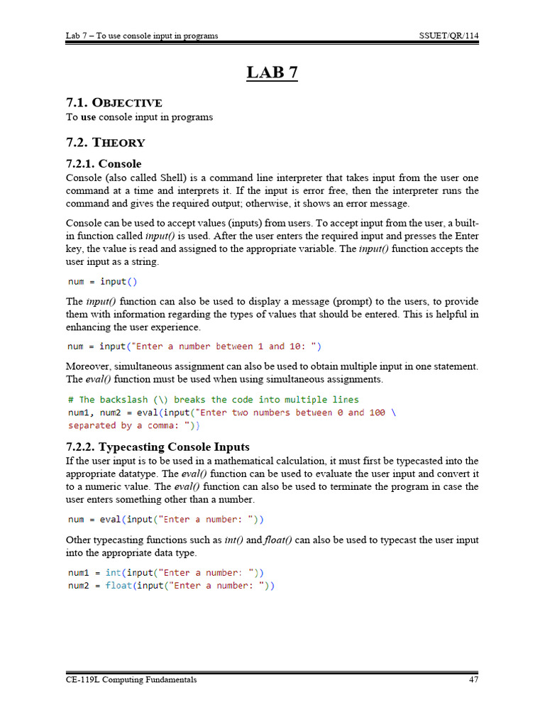 CF Lab 07 | PDF | Command Line Interface | Computer Program