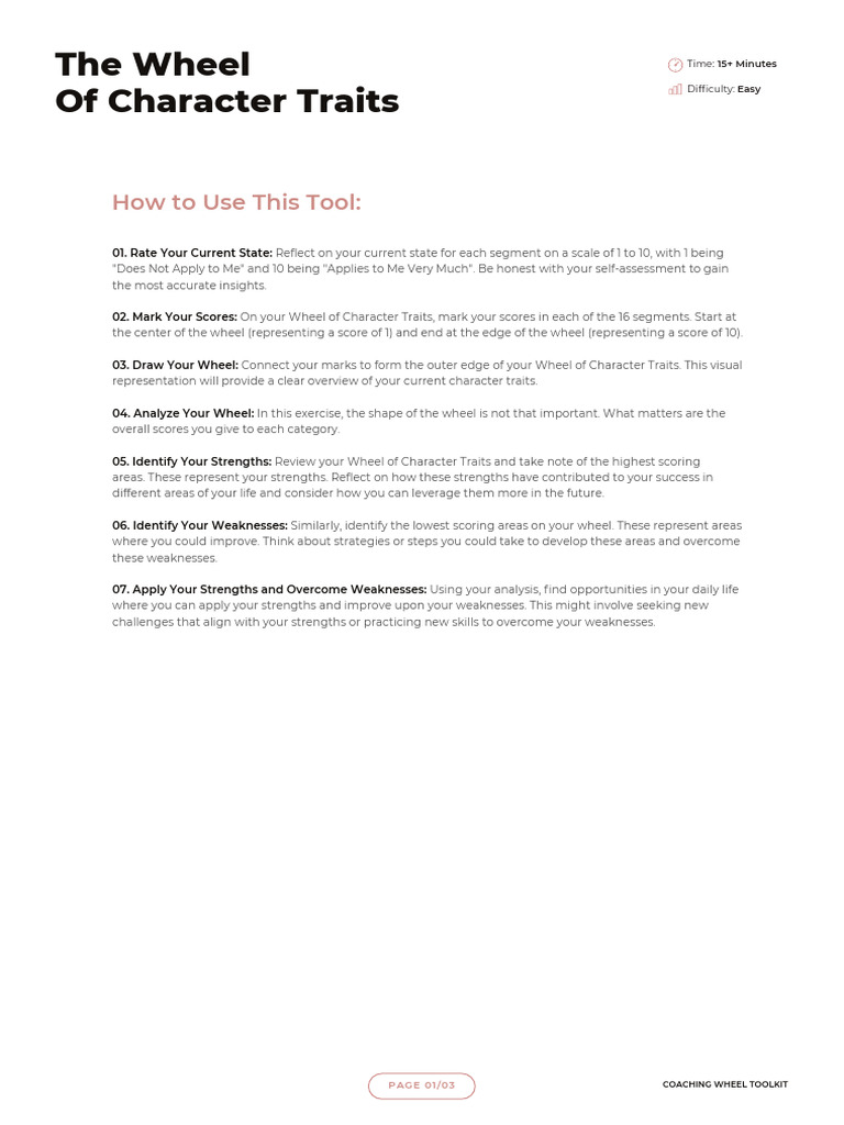 The Wheel of Character Traits | PDF