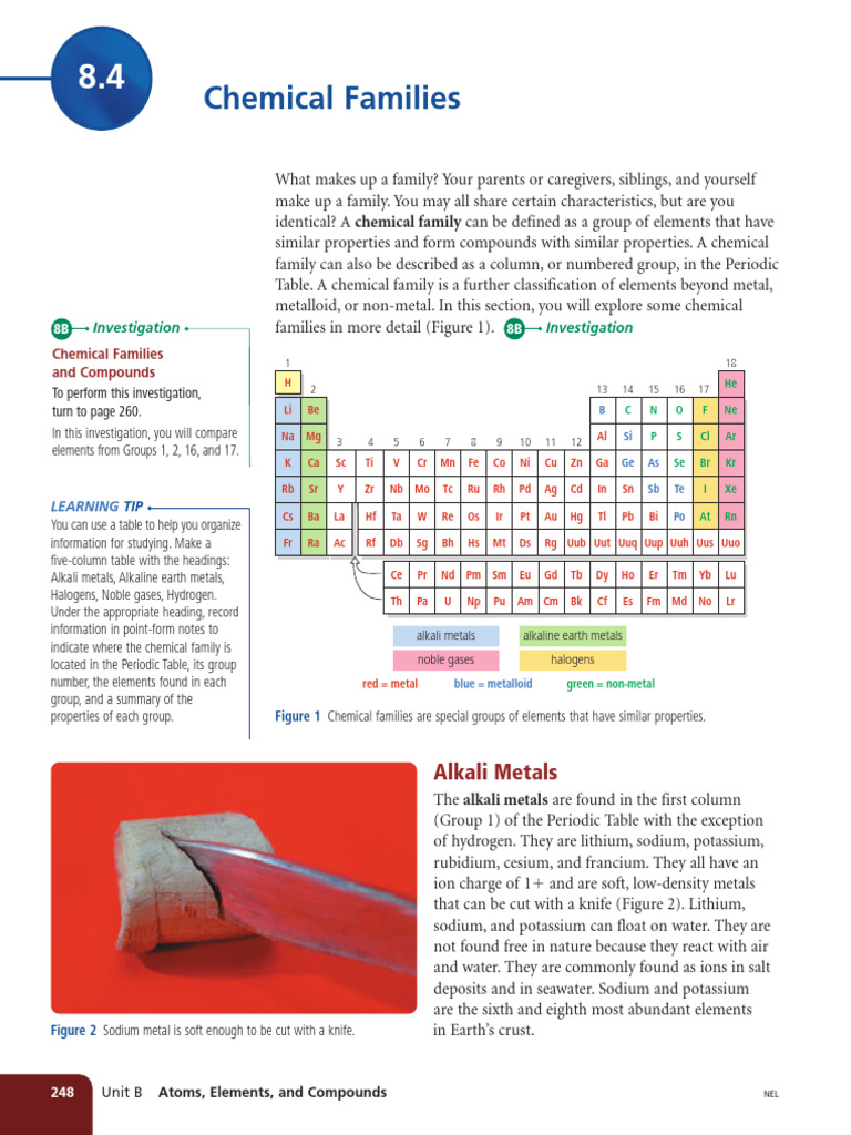 Chemical Families Reading and q Prob 9 | PDF | Magnesium | Chlorine