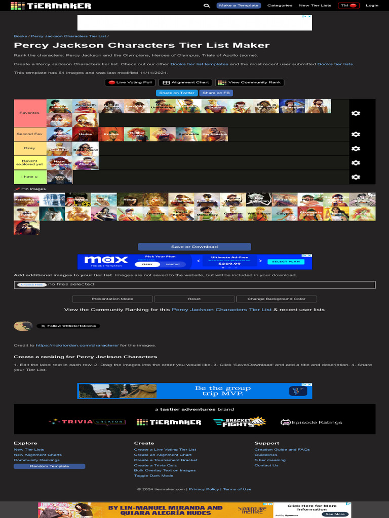Percy Jackson Characters Tier List | PDF | Software