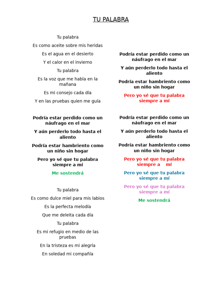 Tu Palabra | PDF