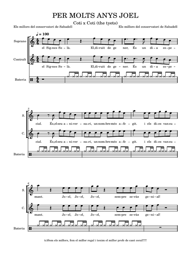Partitura Felicitats Joel | PDF