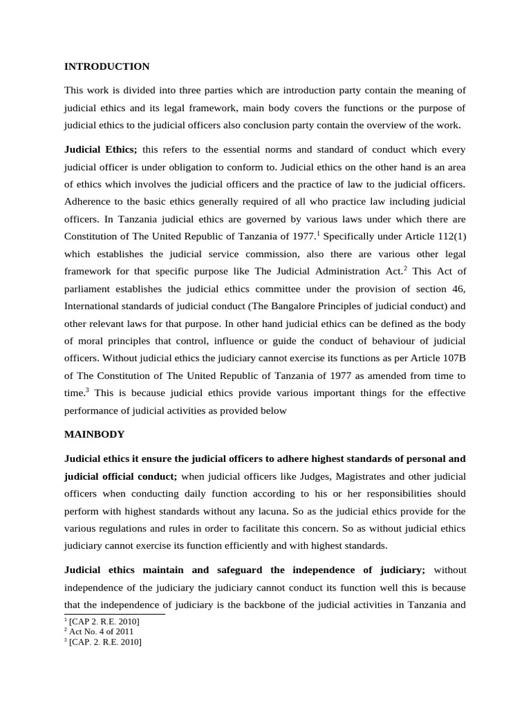 Judicial Ethics QUESTION NO3 | PDF | Judiciaries | Constitution