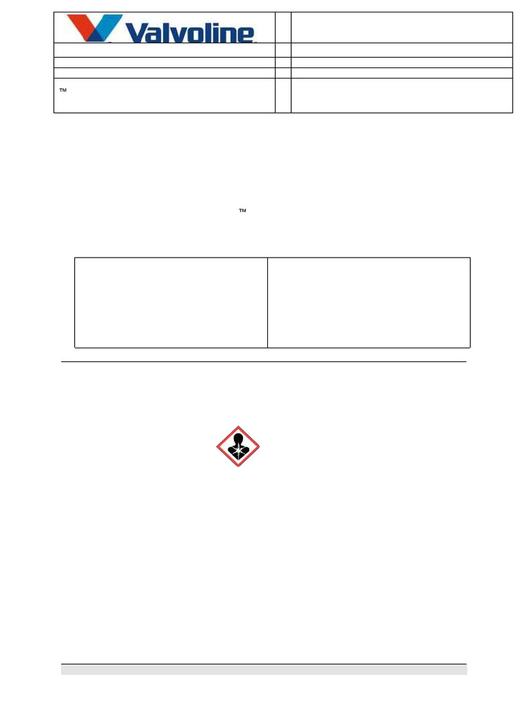 Msds Valvodiesel 15w-40 Ci-4 Plus | PDF | Agua | Toxicidad