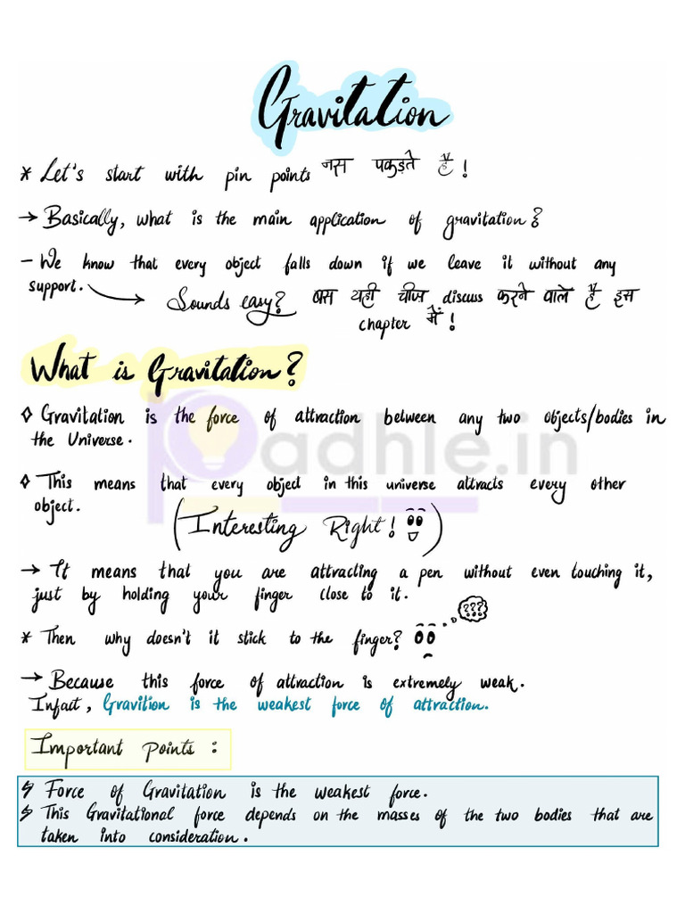 Gravitation NOTES | PDF