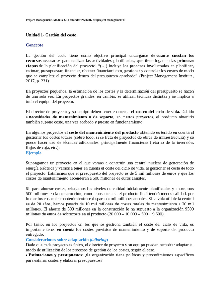 Project Management- M3-El estándar PMBOK del project management II ...