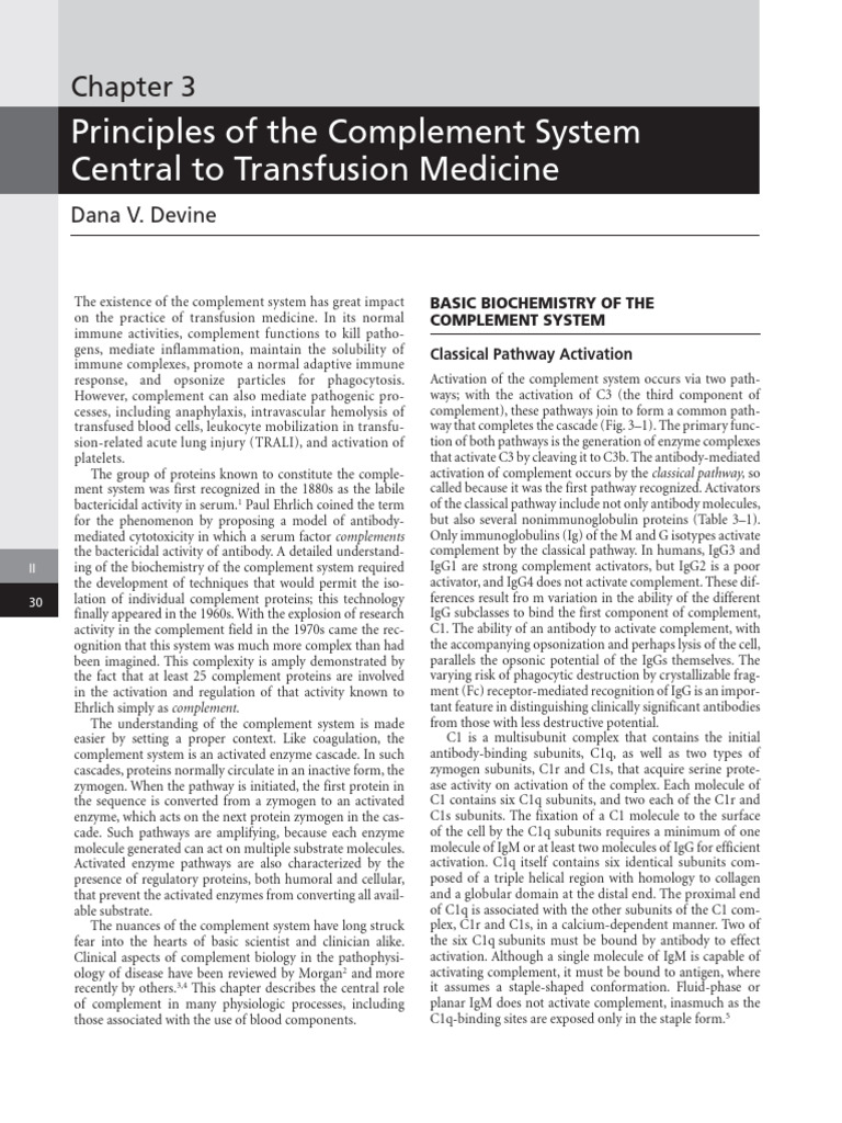 Chapter 3 - Principles of The Complement System - 2007 - Blood Banking and Tran | PDF ...