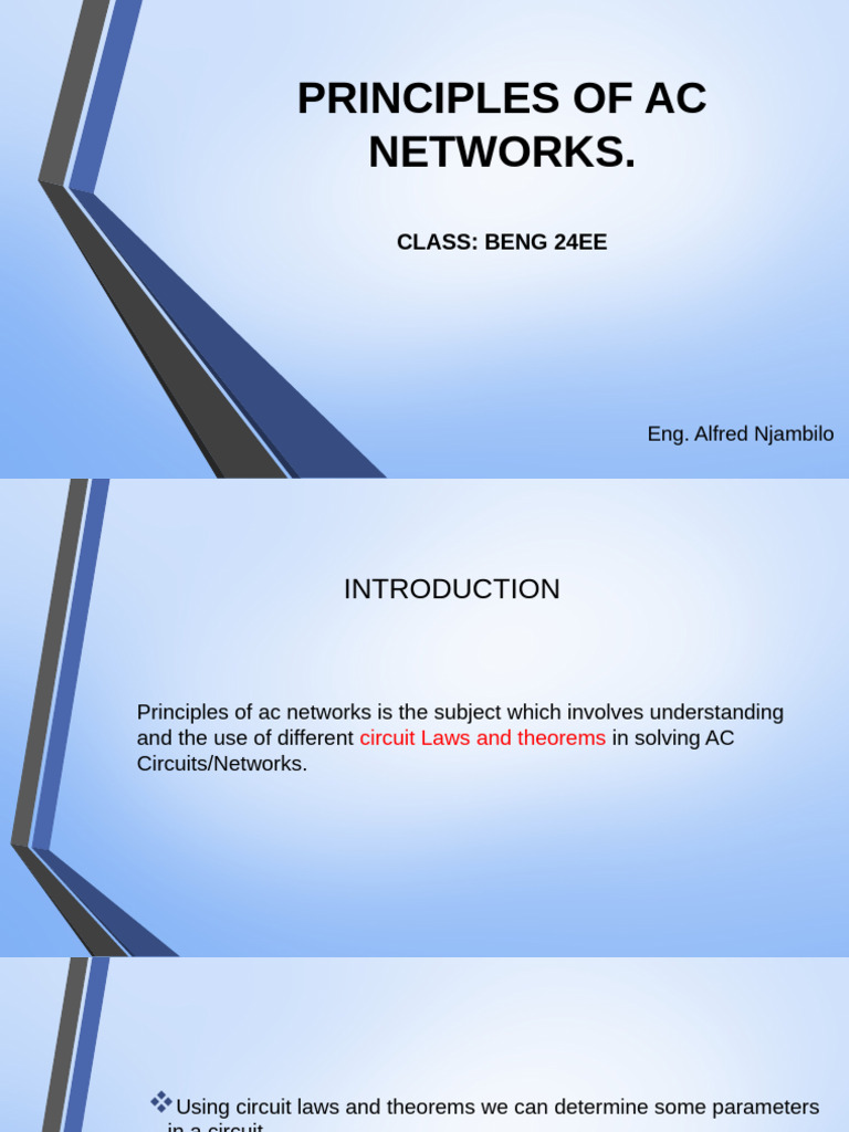 Principles of AC Networks Explained | PDF | Electrical Network ...