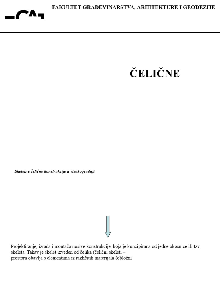 Skeletne Celicne Konstrukcije U Visokogradnji | PDF