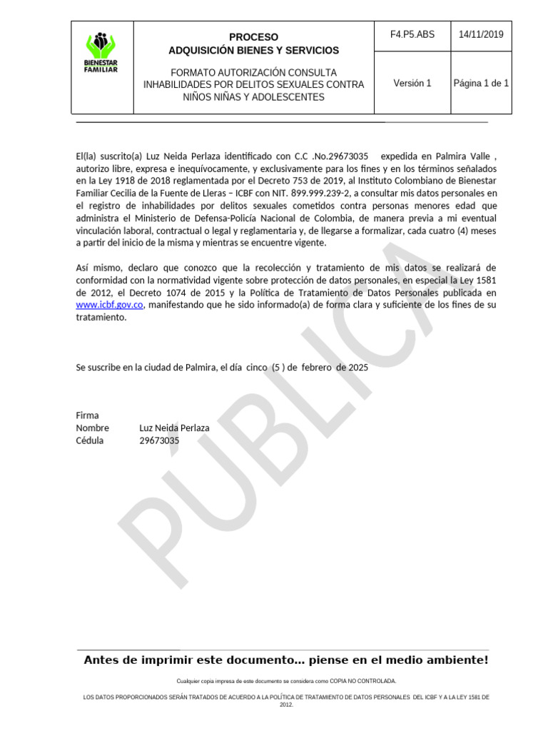 Formato Luz Neida | PDF