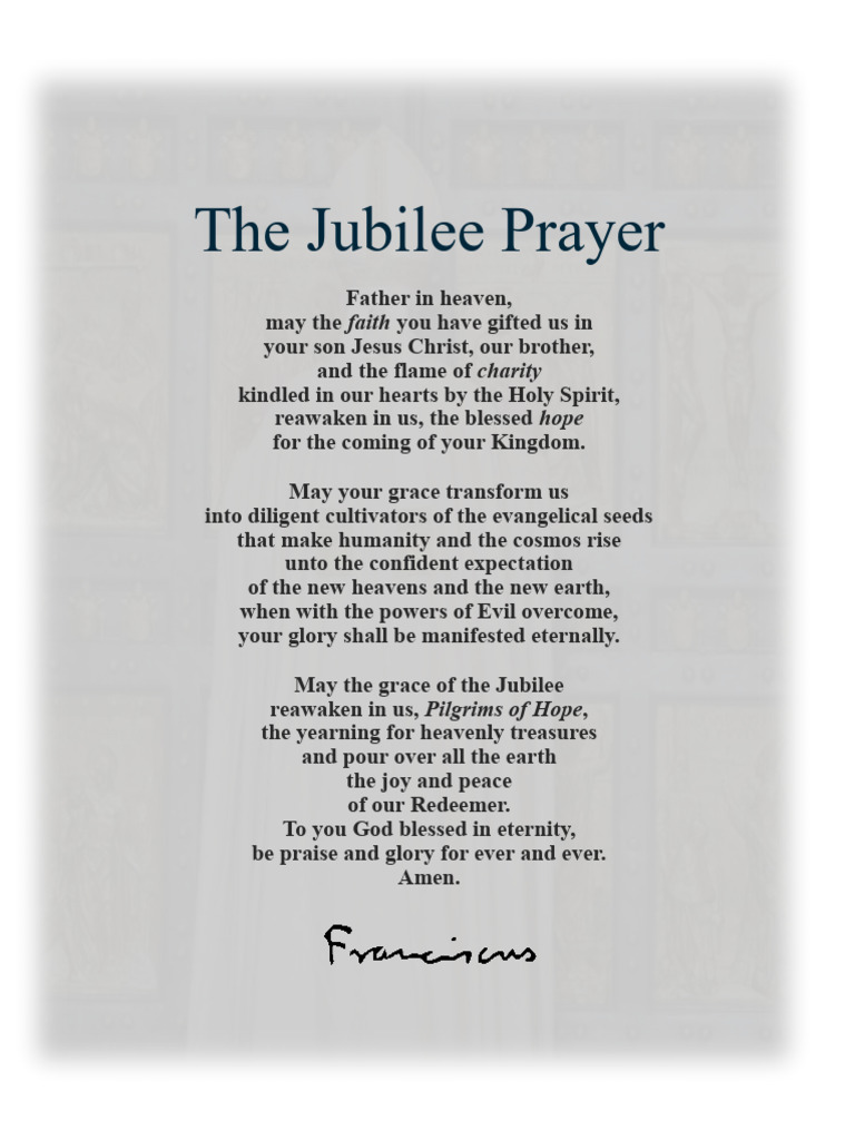 Jubilee Prayer 2025 | PDF