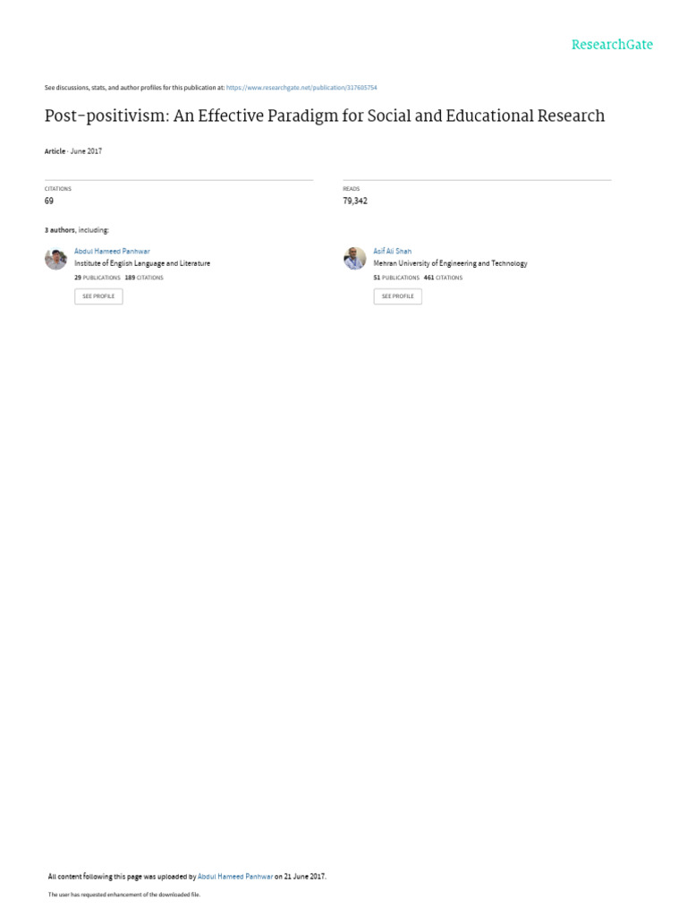 Post-positivism in Social Research | PDF