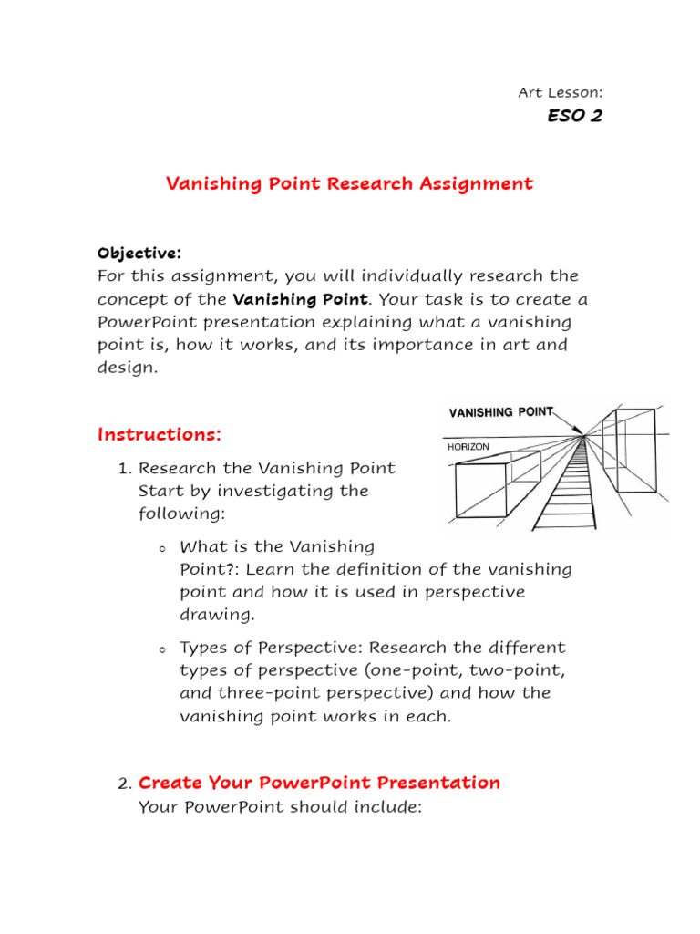 Vanishing Point Art Research Assignment | PDF