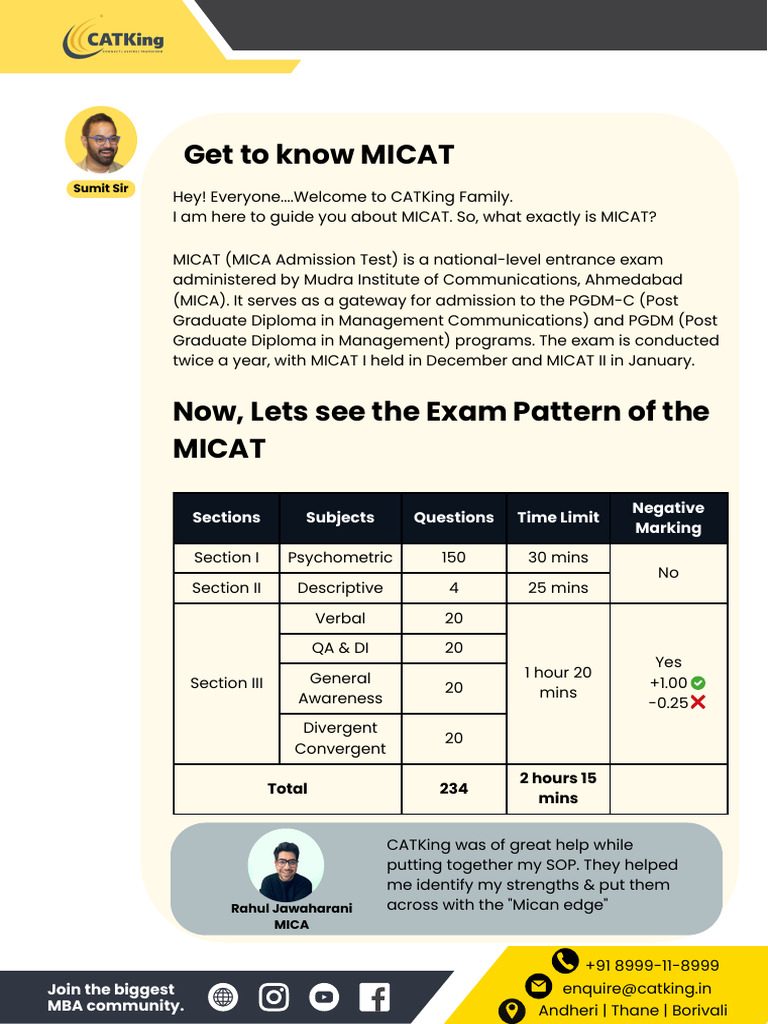 MICAT SYLLABUS | PDF | Psychometrics | Reading Comprehension
