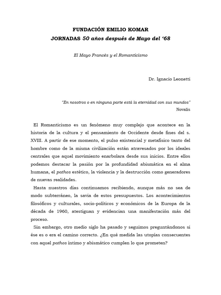 A 50 años del Mayo francés - Ignacio Leonetti | PDF | Immanuel Kant | Razón