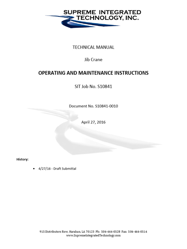 S10841-0010 Technical Manual | PDF | Valve | Crane (Machine)