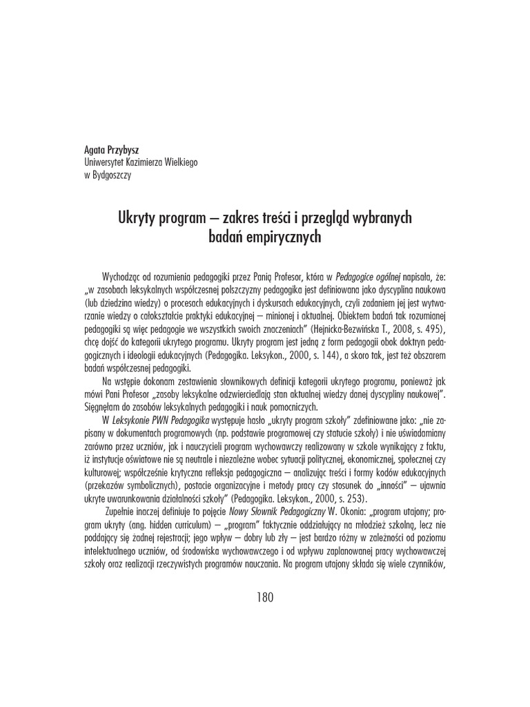 Agata Przybysz Ukryty Program | PDF