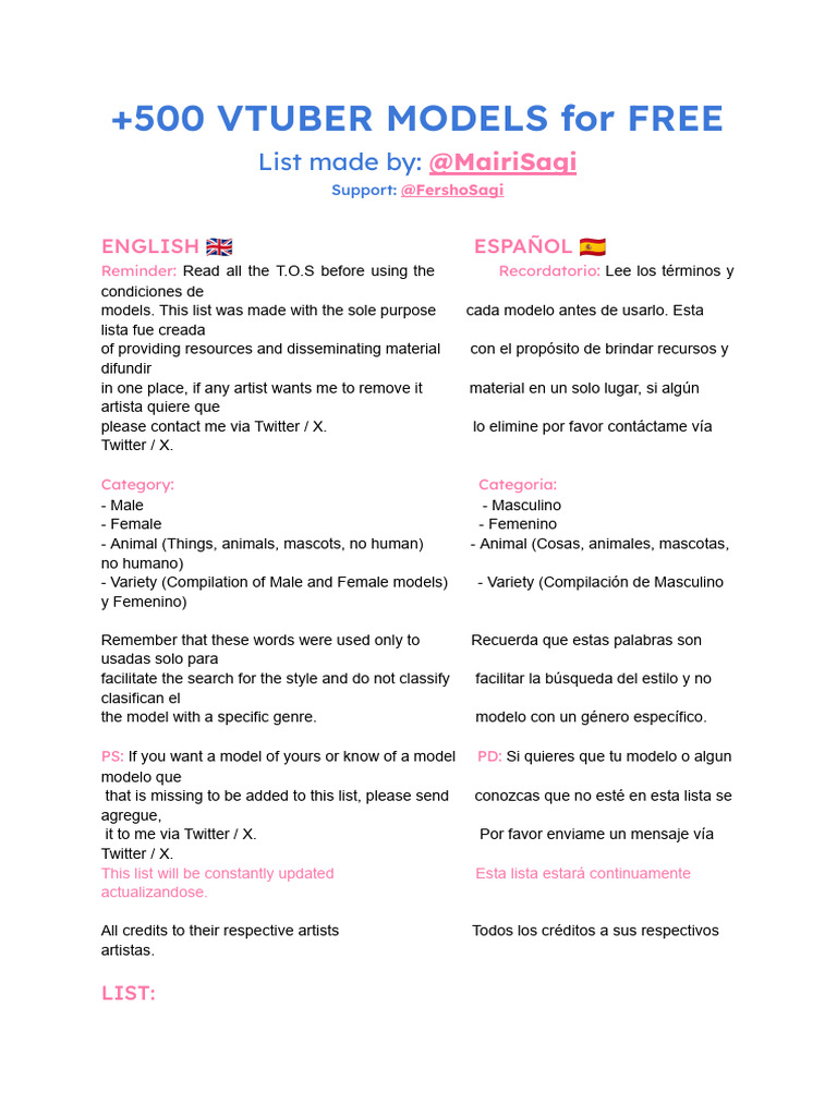 -500 Avatars Vtuber | PDF